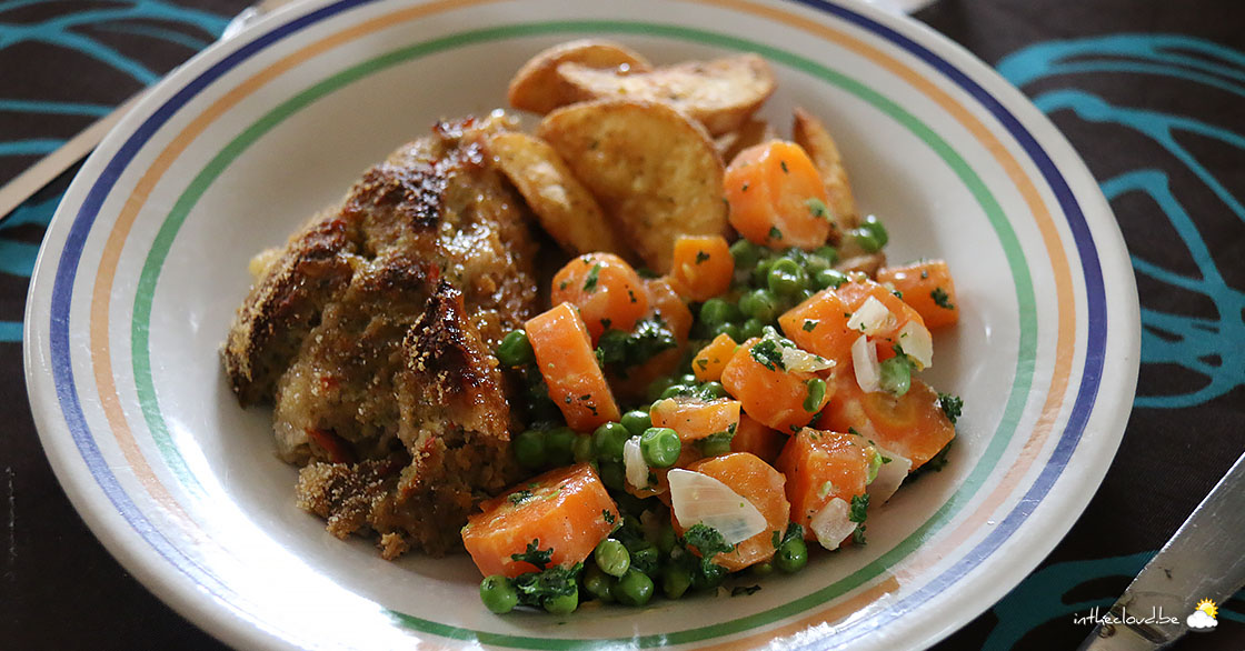 Pain de viande provençal, pois & carottes, Country potatoes - La ...