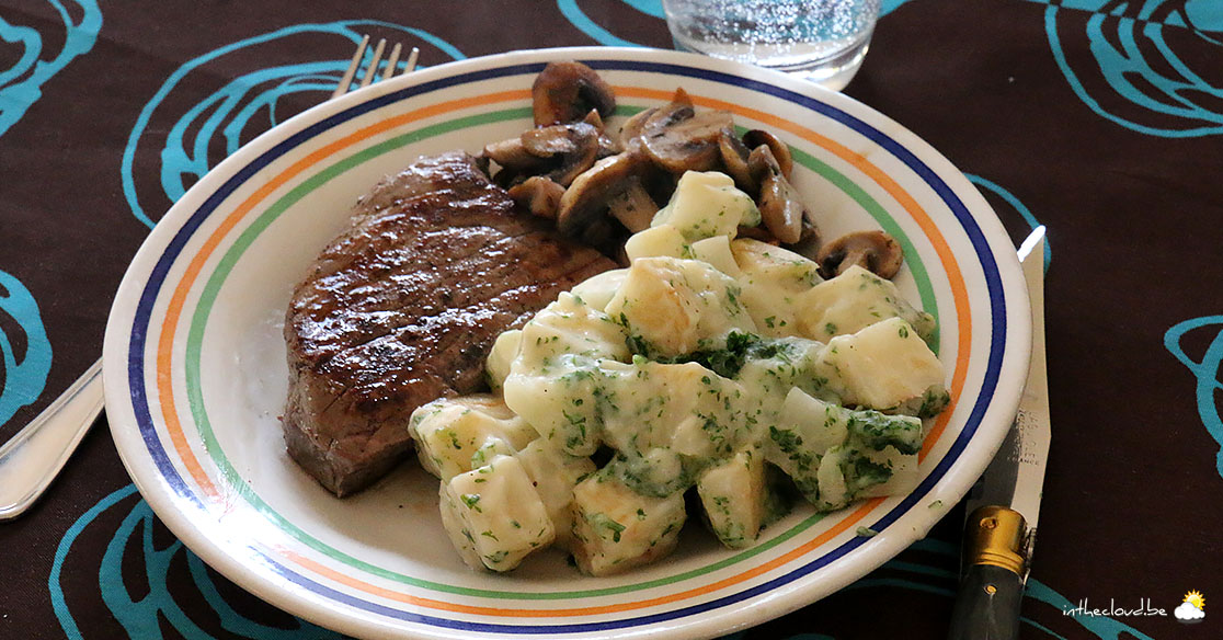 Steak aux champignons, céleri-rave - La cuisine d'Olivier